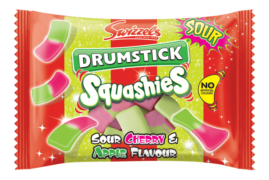 Squashies Drumstick Sour Cherry and Apple 45g Bag - Shelflife Magazine