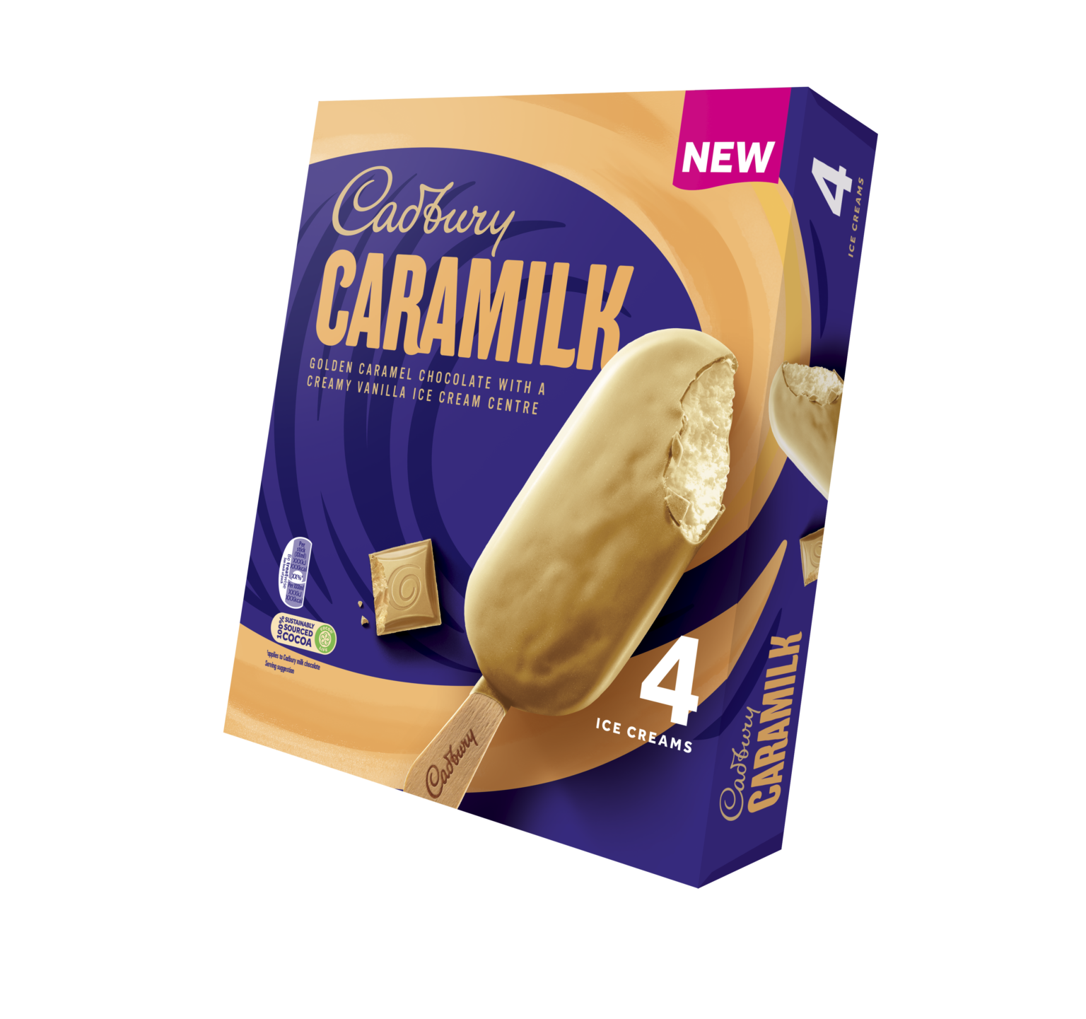 Cadbury Caramilk Stick Carton 4pk Render - Shelflife Magazine