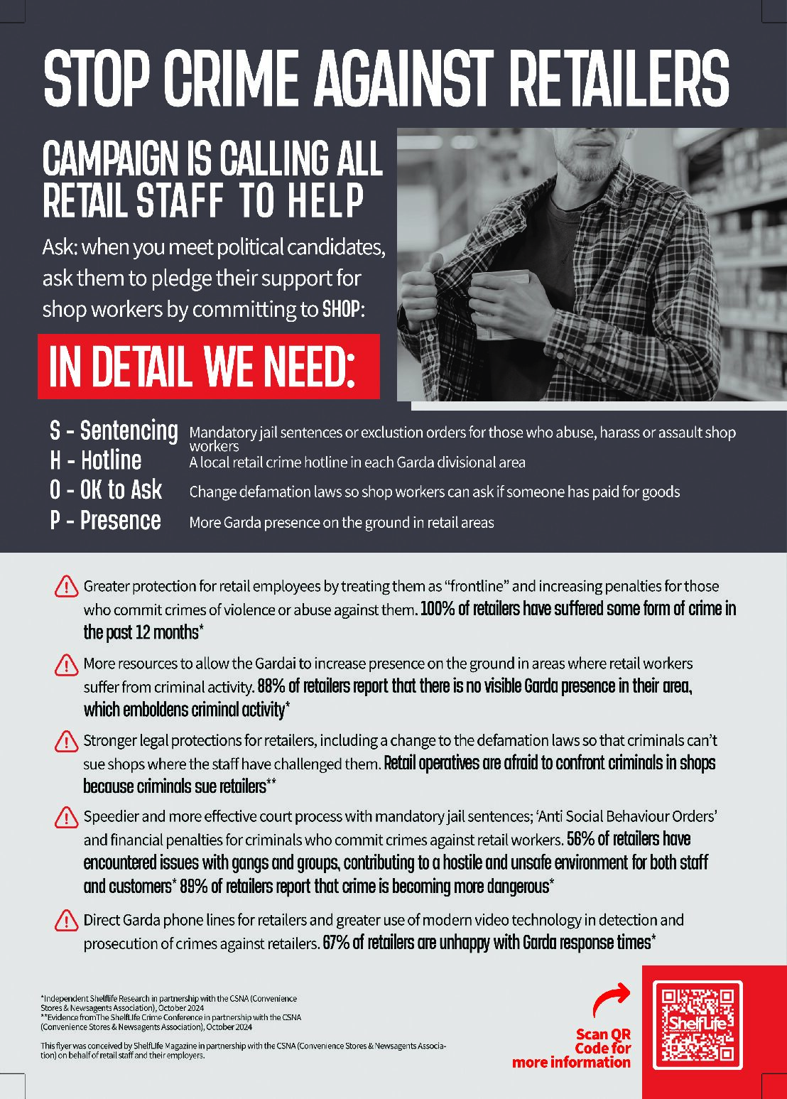 A4 Flyer Stop Crime Against Retailers - Shelflife Magazine